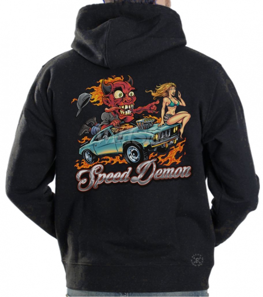 Red Devil Speed Demon Hoodie Sweat Shirt | Back Alley Wear