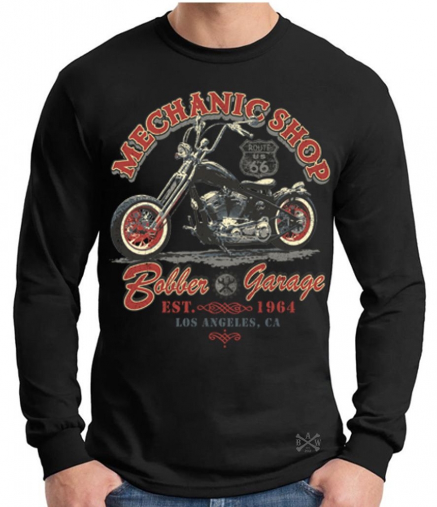 Mechanic Shop Bobber Garage T-Shirt | Back Alley Wear